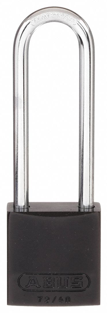 ABUS LOCKOUT PADLOCK, KEYED ALIKE, ALUMINUM, COMPACT BODY, HARDENED STEEL, EXTENDED, BLACK ...
