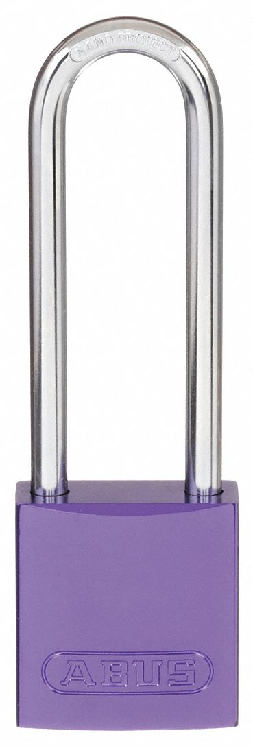 ABUS LOCKOUT PADLOCK, KEYED DIFFERENT, ALUMINUM, STANDARD BODY, HARDENED STEEL, EXTENDED - De ...