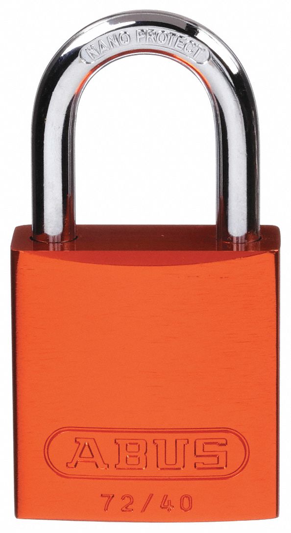 ABUS, Keyed Alike, Aluminum, Lockout Padlock - 5UKT4|72 /40 KA Orange - Grainger