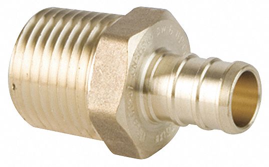 Low Lead Brass PEX and Pipe Adapter, PEX x MNPT Connection Type, 1/2 in ...