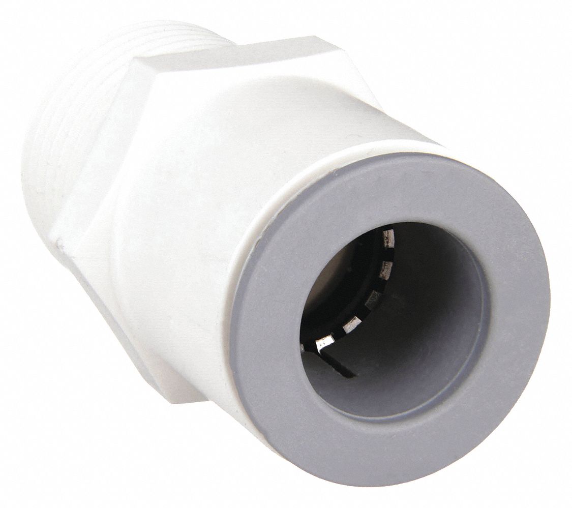 PARKER, Straight, 1/4 in OD 1/4 in Pipe Size, Push-Fit Adapter Fitting ...