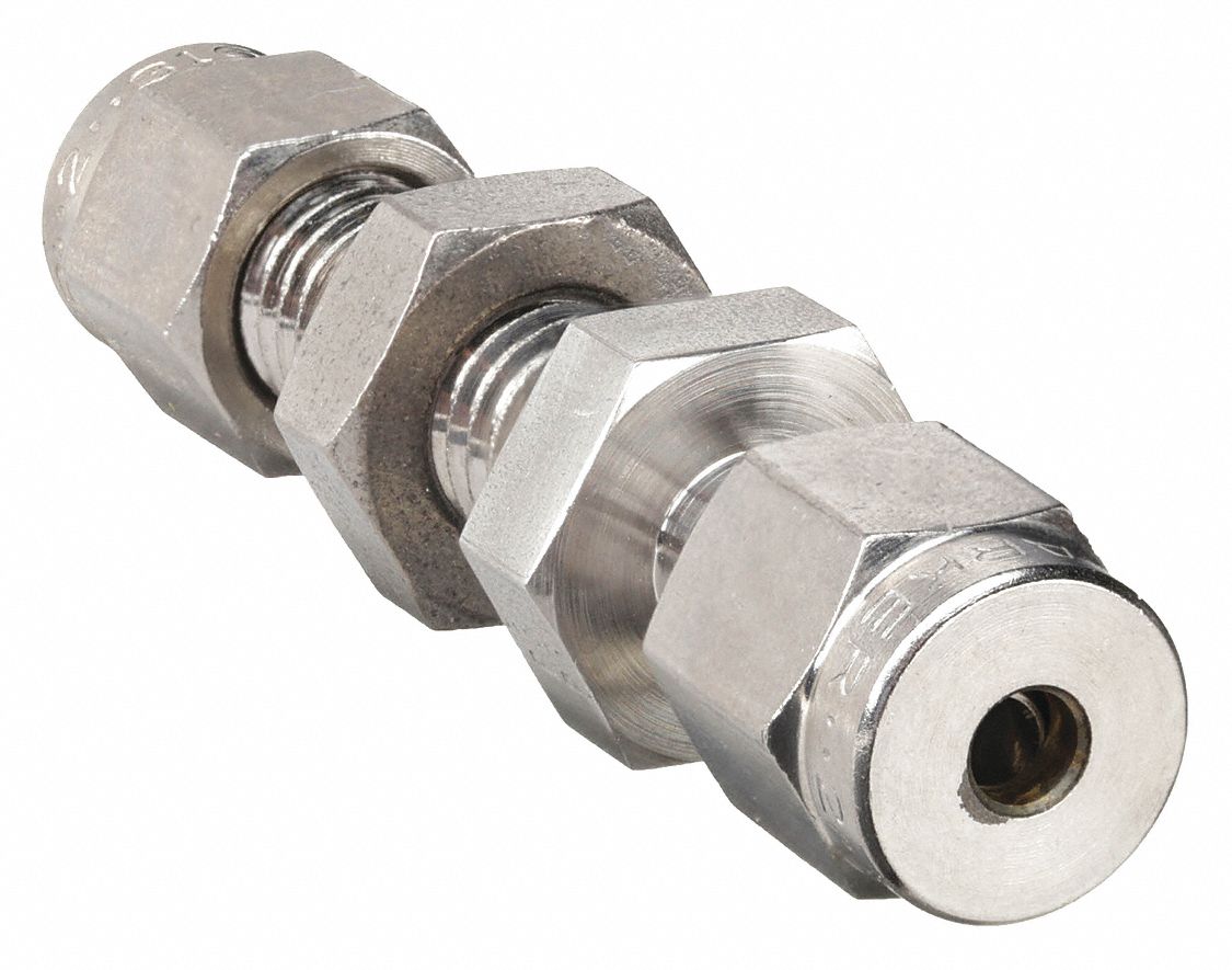 PARKER, 1/8 in OD 1/8 in OD Fitting Size, Compression x Compression ...
