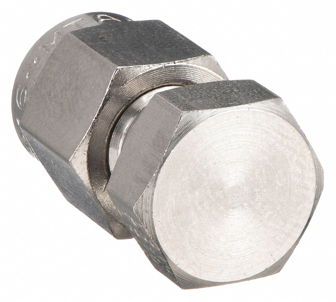 PARKER, 1/8 in OD Fitting Size, Compression, Compression Fitting Cap ...
