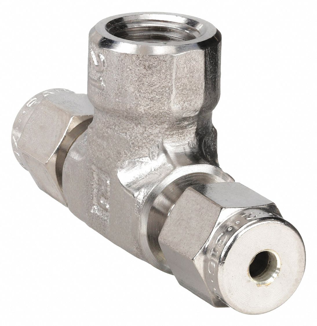 PARKER, 1/8 in OD 1/8 in OD x 1/8 in Pipe Fitting Size, Stainless Steel ...