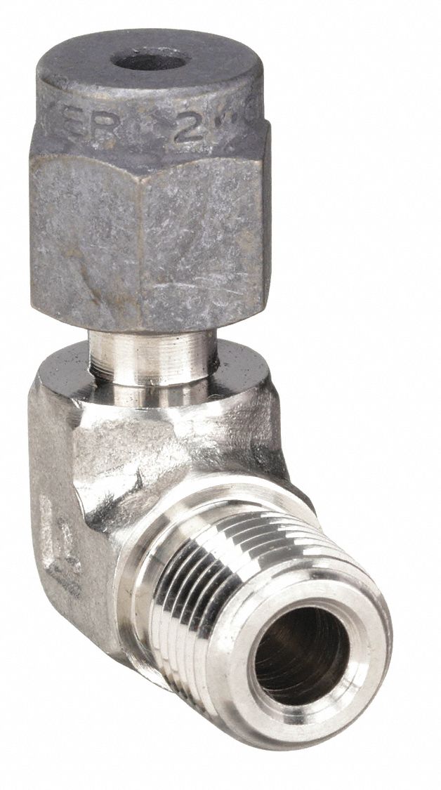 PARKER, 1/8 in OD x 1/8 in Pipe Fitting Size, Compression x MNPT ...