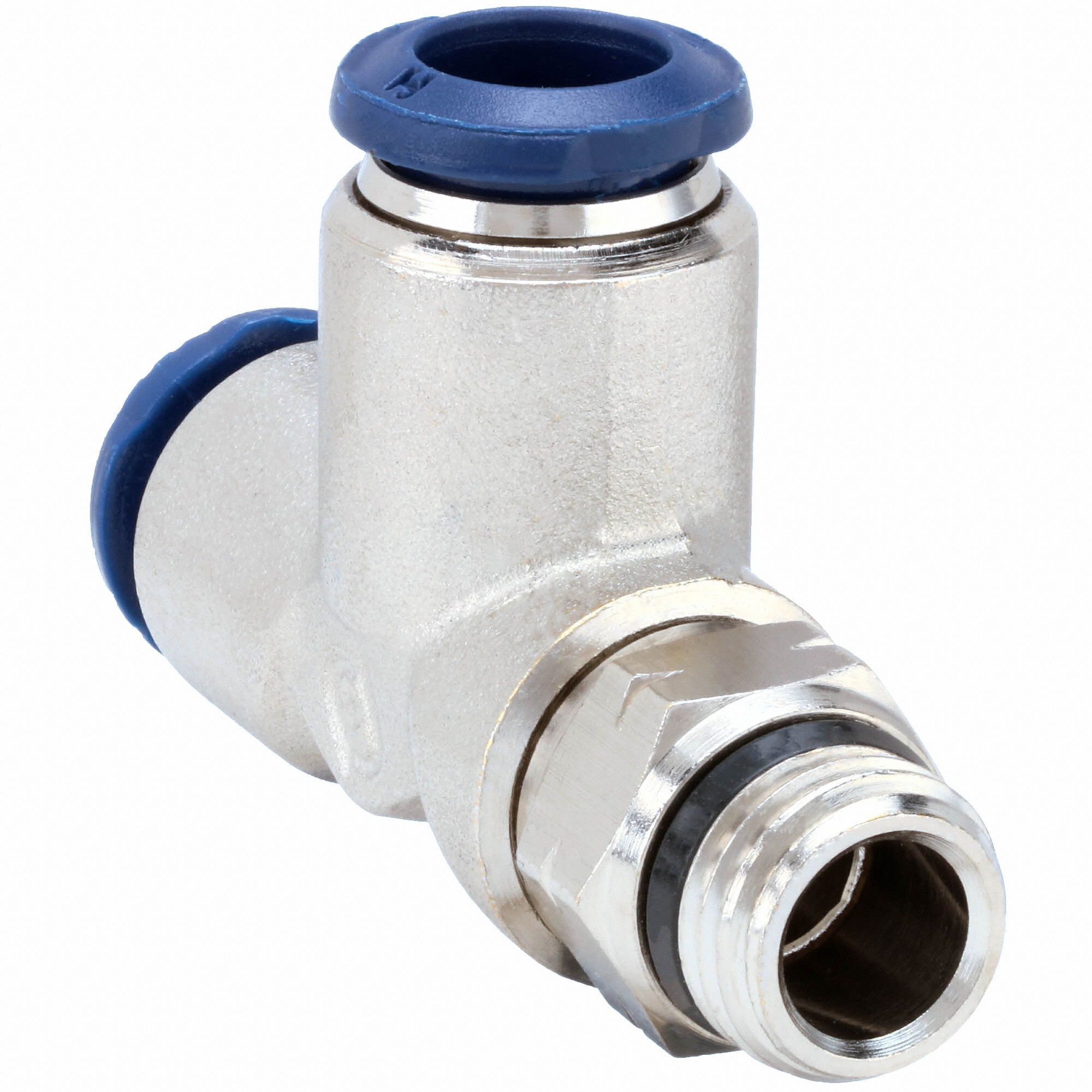 AIGNEP USA Male Swivel Run Tee: Nickel Plated Brass, Push-to-Connect x Push-to-Connect x ...