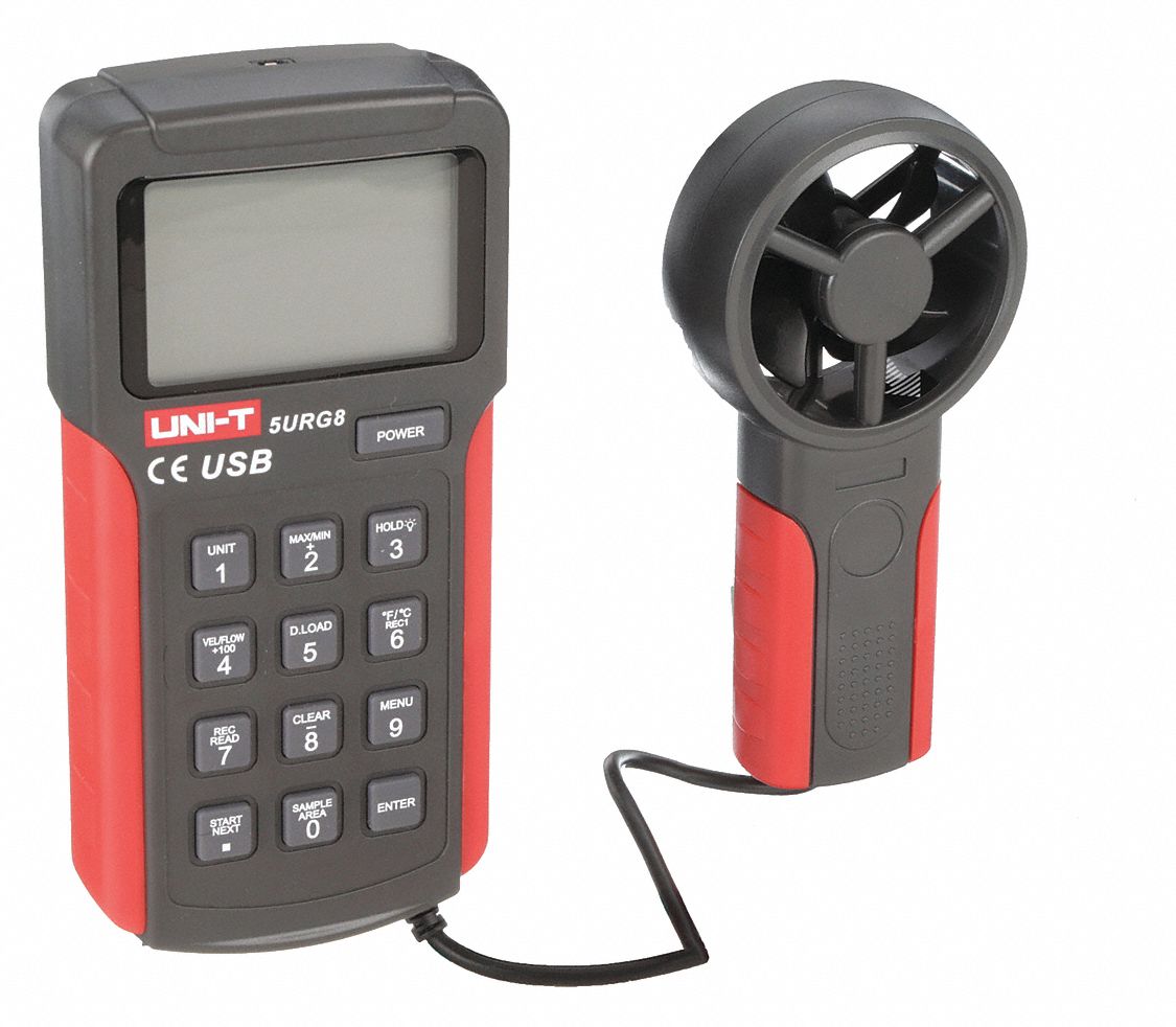 Anemometer, Rotating Vane and Thermistor, No, Yes, 393.6 to 5905.2 ...