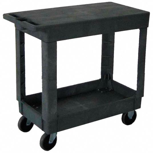 500 lb Load Capacity, Gray, Utility Cart with Deep Lipped & Flush ...