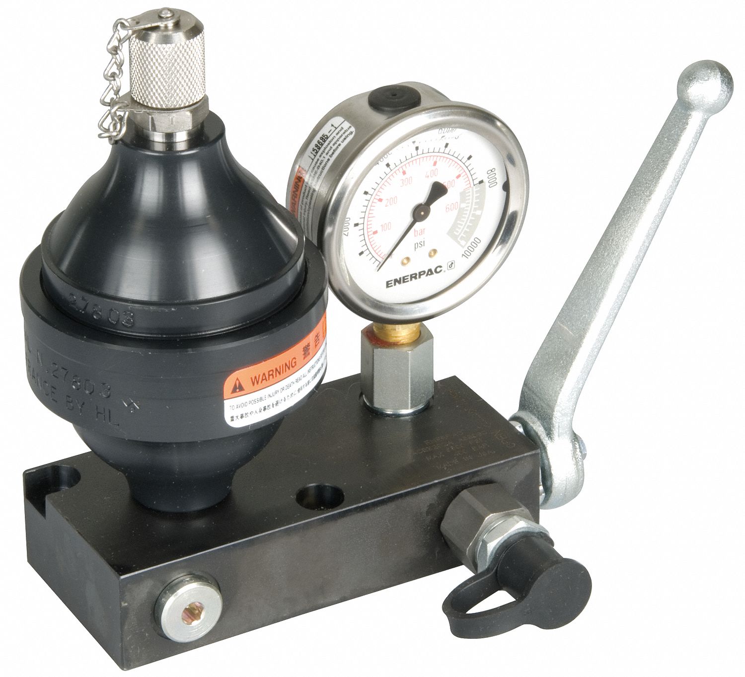 ENERPAC, Pre-Charged, 7.7 cu in Fluid Volume, Diaphragm Accumulator ...