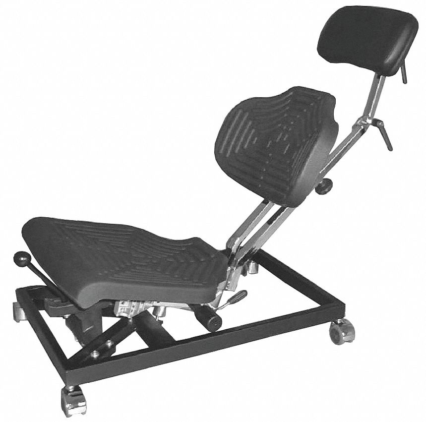 Overhead Task Chair, Task Chair, Black, Plastic, 18 in to 25 in Nominal ...