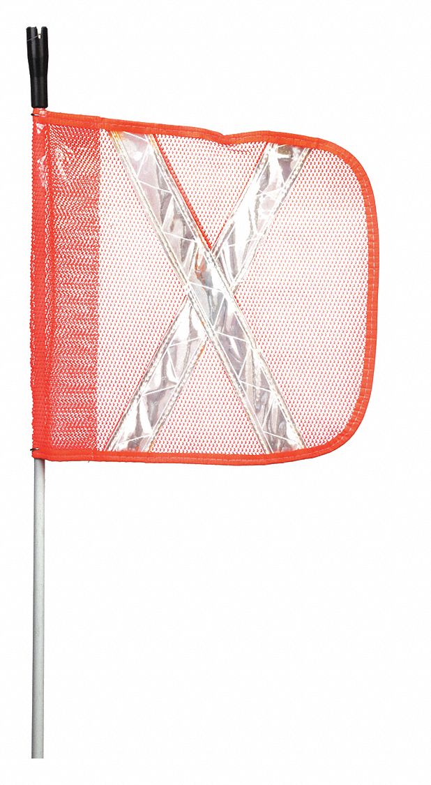 Light Sold Separately, Orange, Warning Whip with Reflective X Flag ...