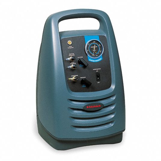 ROBINAIR Refrigerant Recovery Machine, 2-Port, 1/4 in Male Port Hose ...