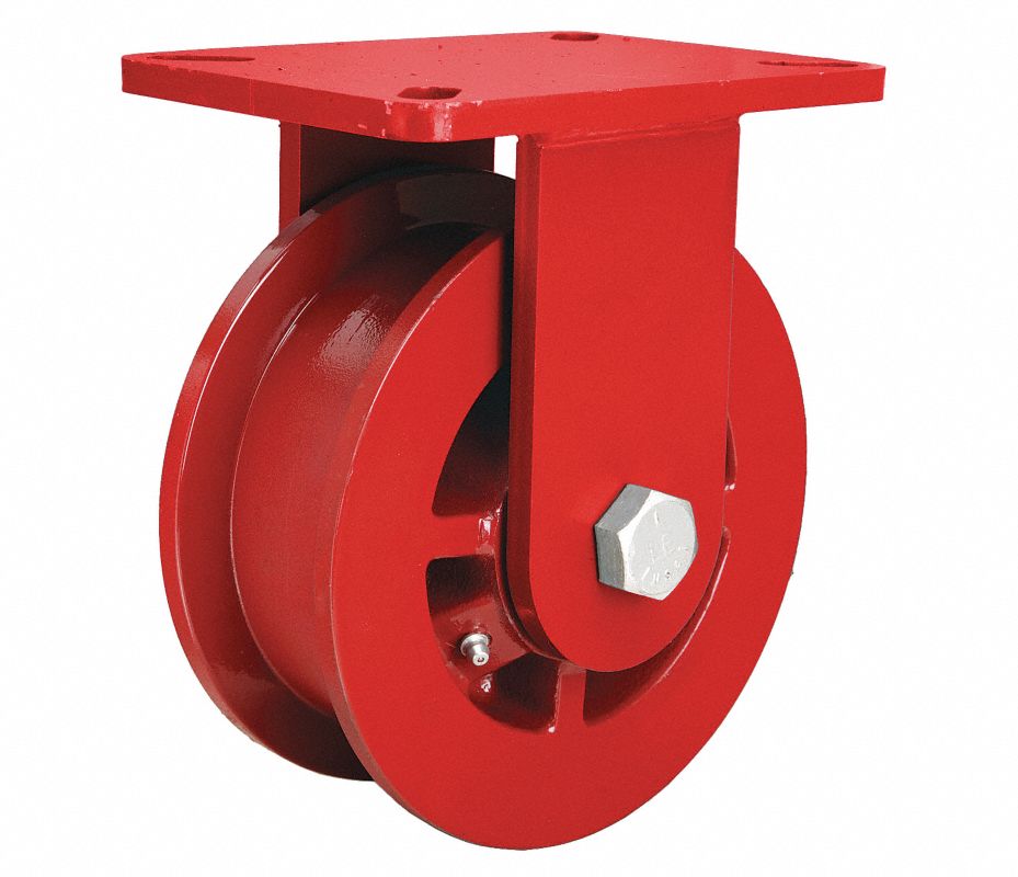 HAMILTON Rod Placa Fij,6"x2-1/8",Rojo,2500lb - Ruedas con Placa y ...