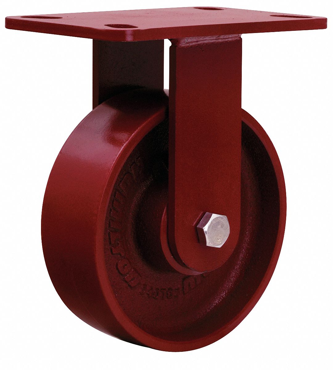 Plate Caster, Rigid, Cast Iron, 1400 lb, 6 in Wheel Dia. - Grainger