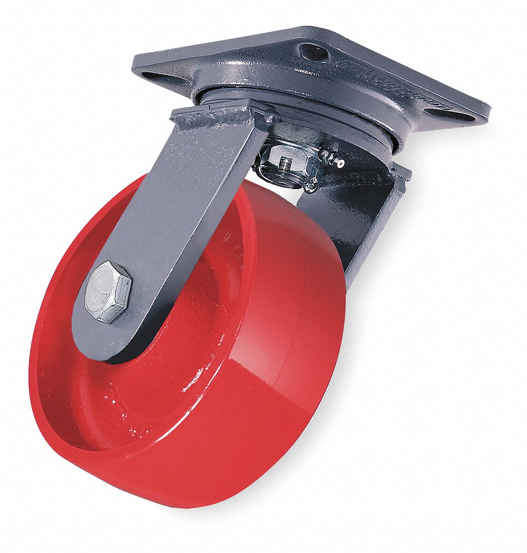 Plate Caster,8 D x 3 In. W,2600 lb. - Grainger