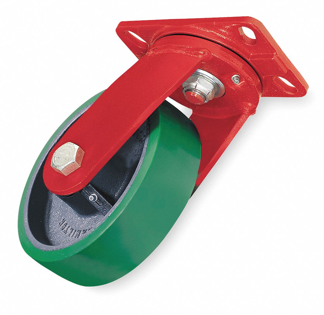 Plate Caster,8 D x 2-1/2 In. W,2000 lb. - Grainger