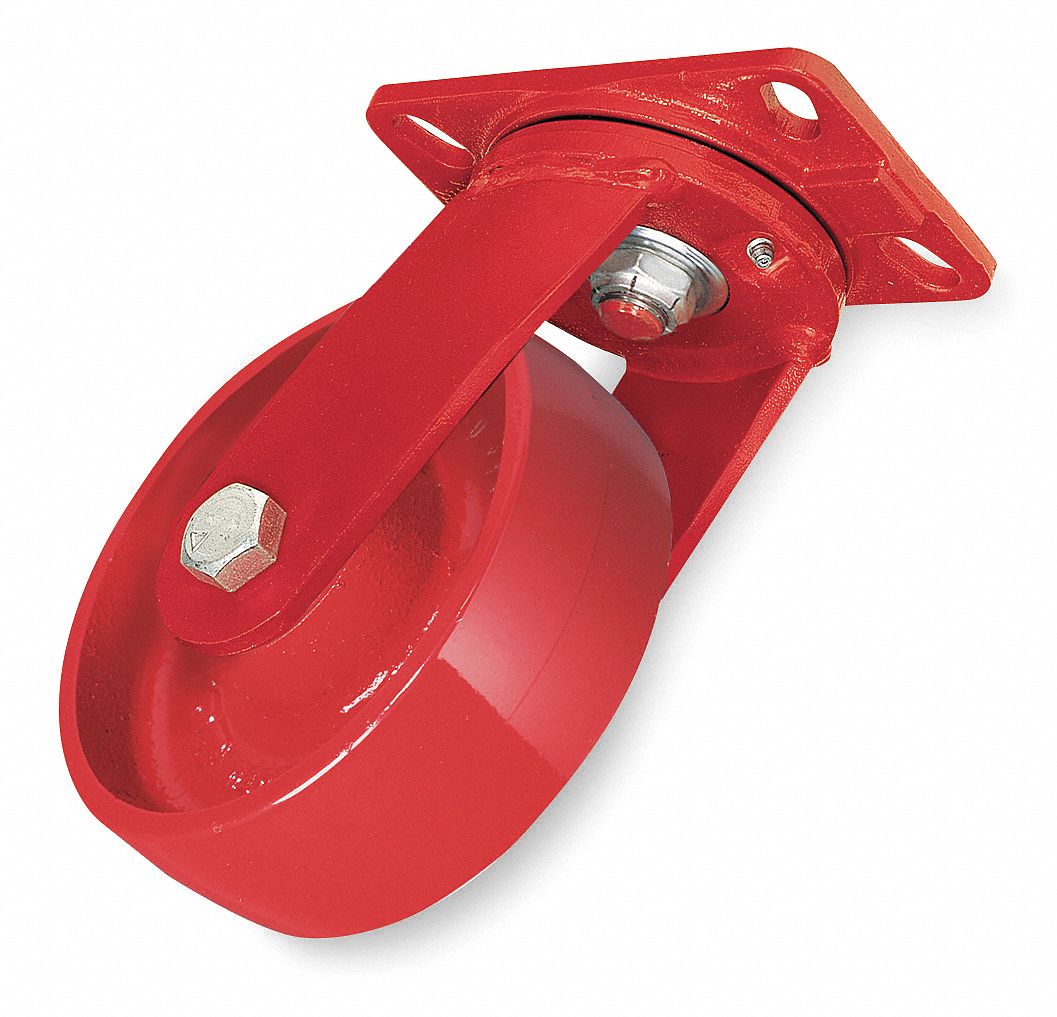 Plate Caster,8 D x 1/2 In. W,2000 lb. - Grainger