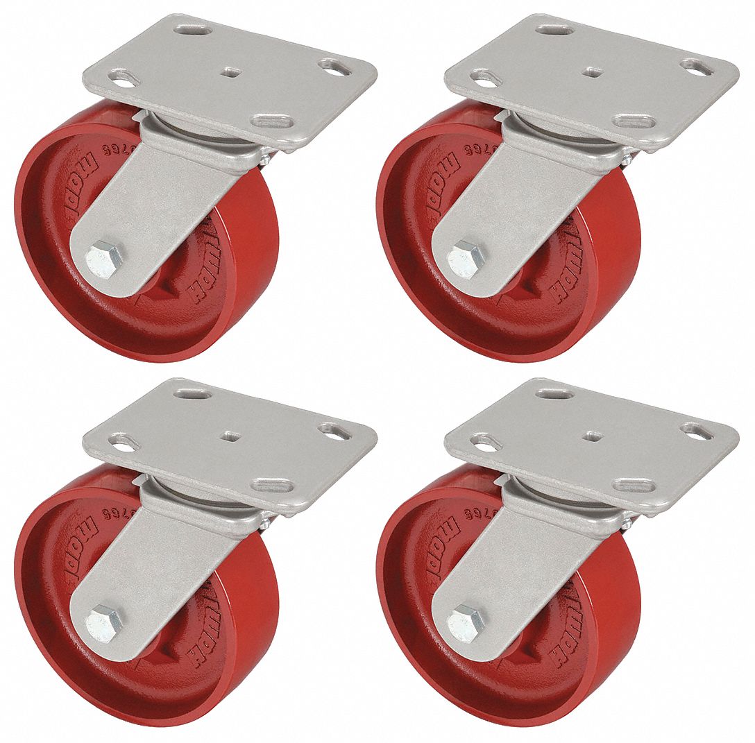 HAMILTON, Swivel, No Brake, Plate Caster - 5VJ12|S-WH-6MB - Grainger