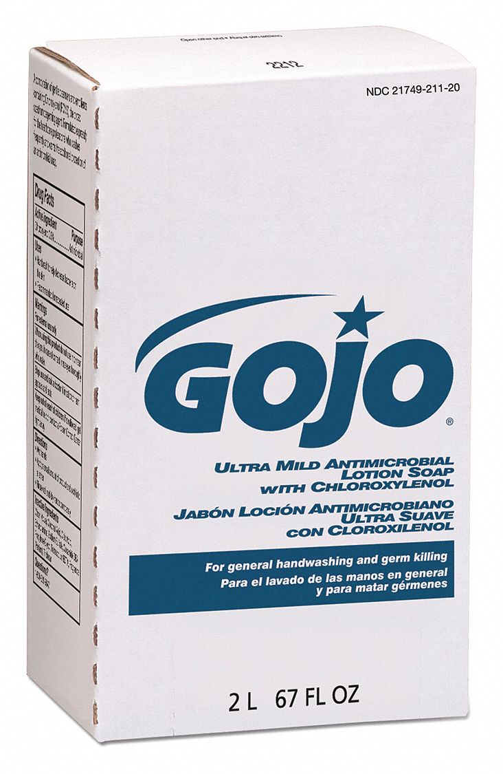 GOJO Líquido Jabón de Manos, Sin Perfume, 2000mL Cartucho, 4 PK - 5VN35 ...