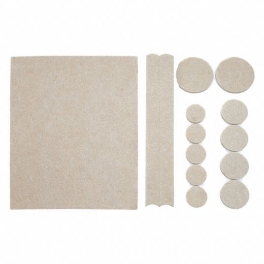 Felt, 1/2 in_4 1/2 in Overall Wd, Furniture Pads - 5VR38|79947 - Grainger