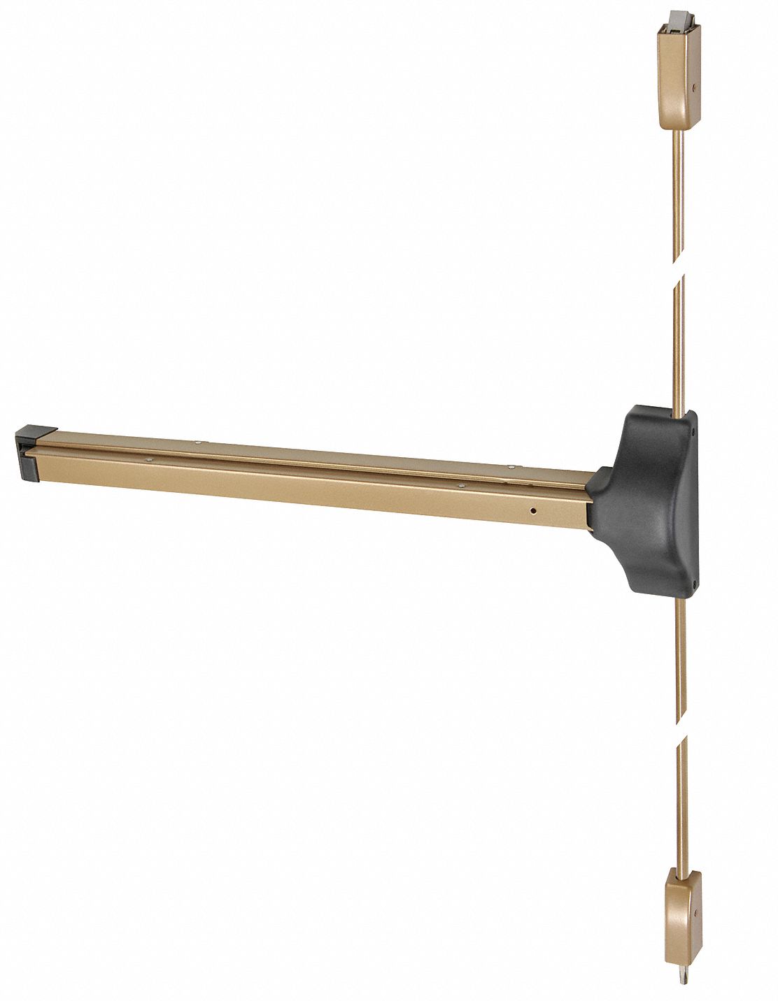 ASSA ABLOY ACCENTRA, 42 in Max Door Wd, Bronze, Surface Vertical Rod ...