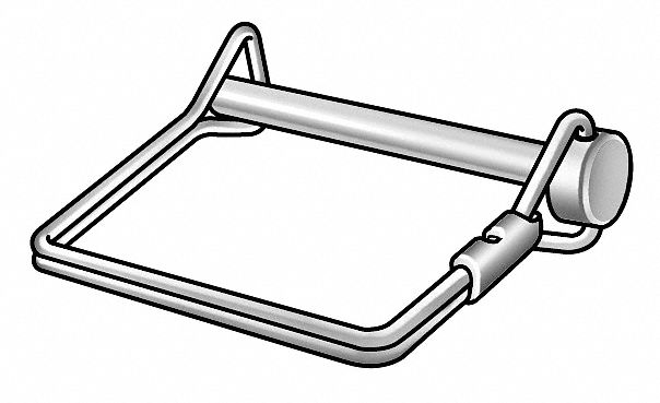 Safety Pin, Double Wire Snap, Steel, Zinc Plated, 5/16 in Pin Dia., 3 ...