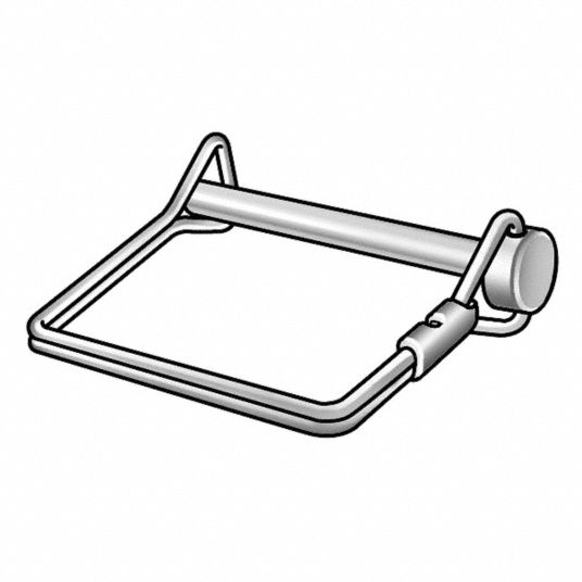 Safety Pin, Double Wire Snap, Steel, Zinc Plated, 5/16 in Pin Dia., 3 ...