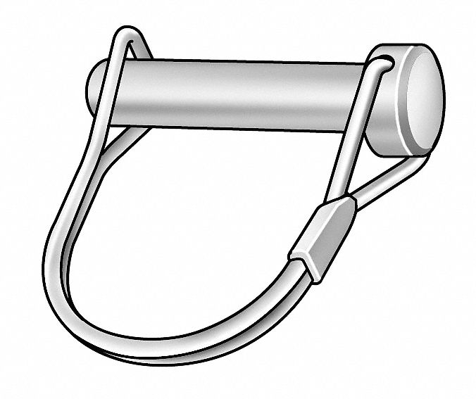 Safety Pin, Double Wire Snap, Steel, Zinc Plated, 5/16 in Pin Dia., 2 1 ...