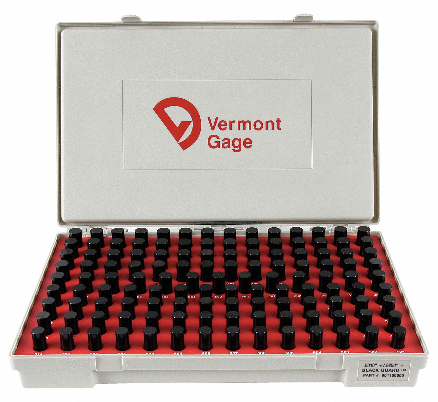 VERMONT GAGE, Go (Plus), 0.501 in to 0.625 in, Black Oxide-Coated Pin ...