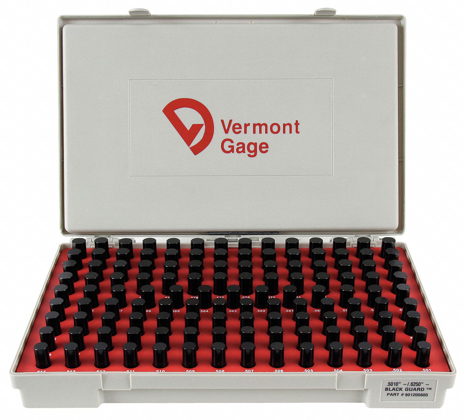 VERMONT GAGE Black Oxide-Coated Pin Gauge Set: 0.5010 in to 0.6250 in ...