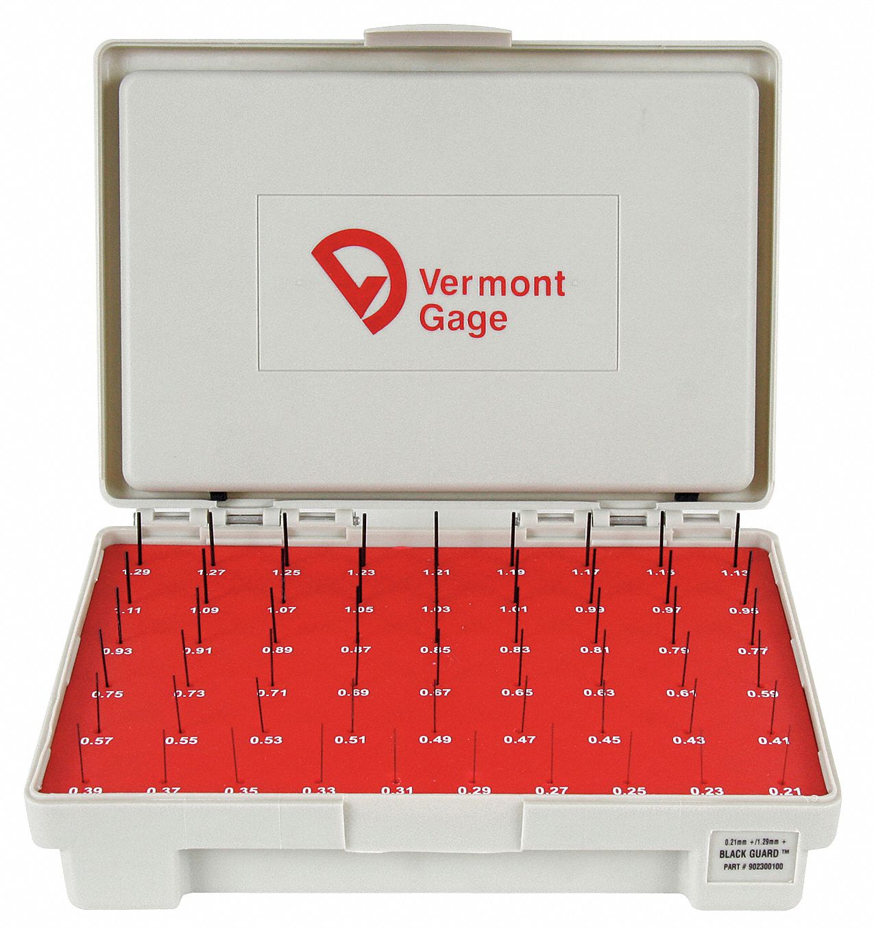 VERMONT GAGE Black Oxide-Coated Pin Gauge Set: 0.21 to 1.29 mm Dia ...