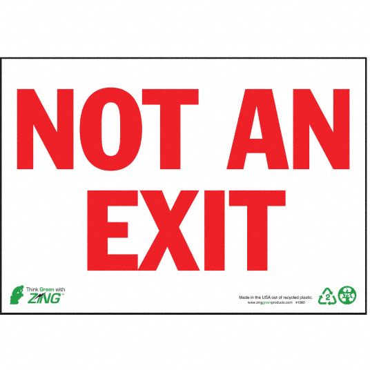 Plastic, Mounting Holes Sign Mounting, Exit Sign - 5VUP4|1080 - Grainger