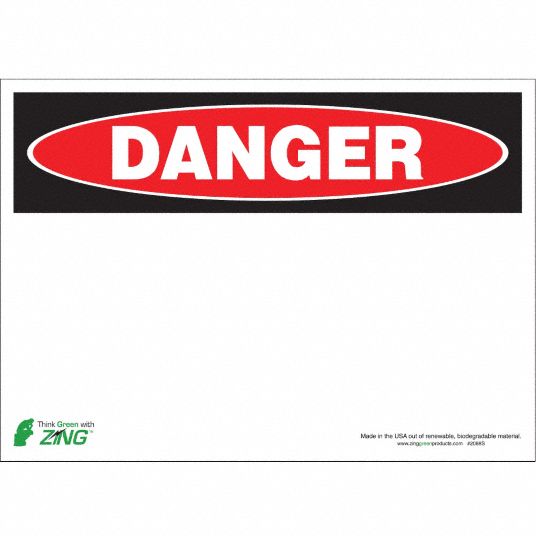 Polyester, Adhesive Sign Mounting, Danger Sign - 5VUU9|2088S - Grainger