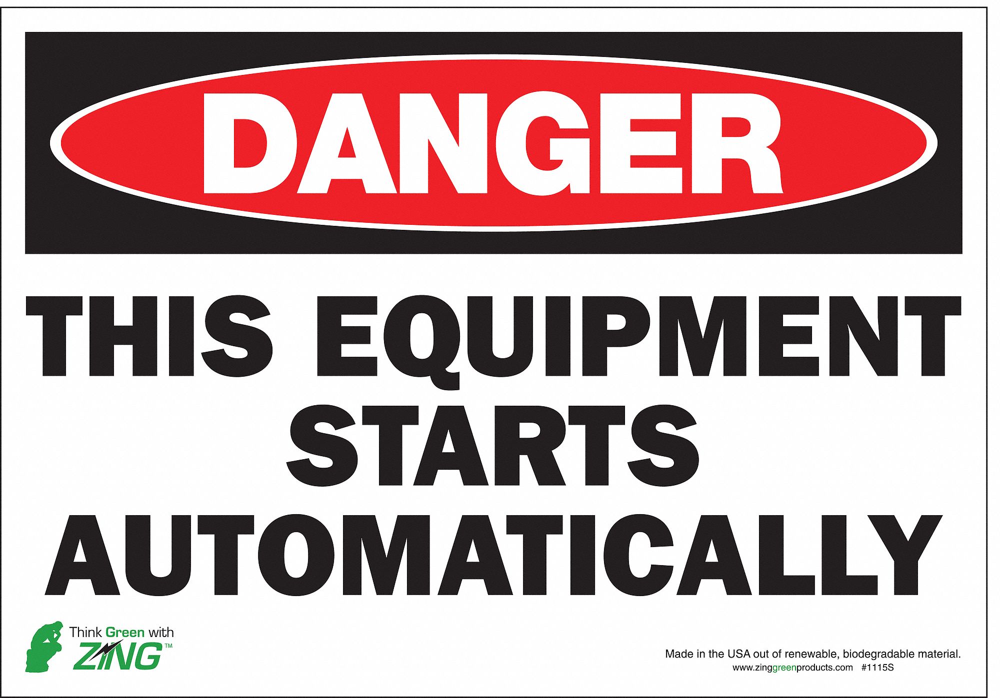 Polyester, Adhesive Sign Mounting, Danger Sign - 5VXG5|1115S - Grainger