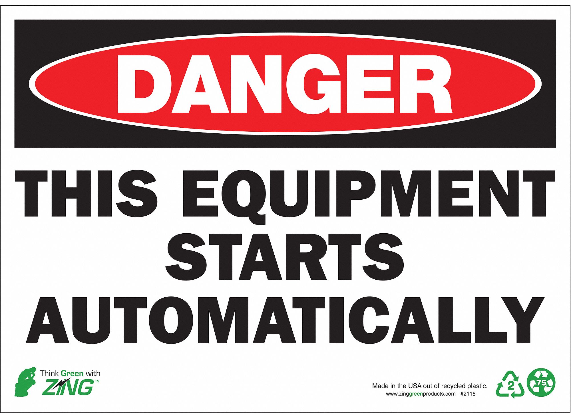 Plastic, Mounting Holes Sign Mounting, Danger Sign - 5VXG6|2115 - Grainger