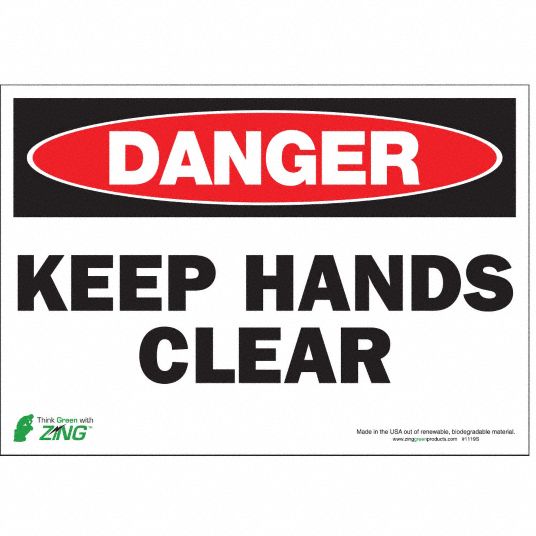 Polyester, Adhesive Sign Mounting, Danger Sign - 5VXJ1|1119S - Grainger