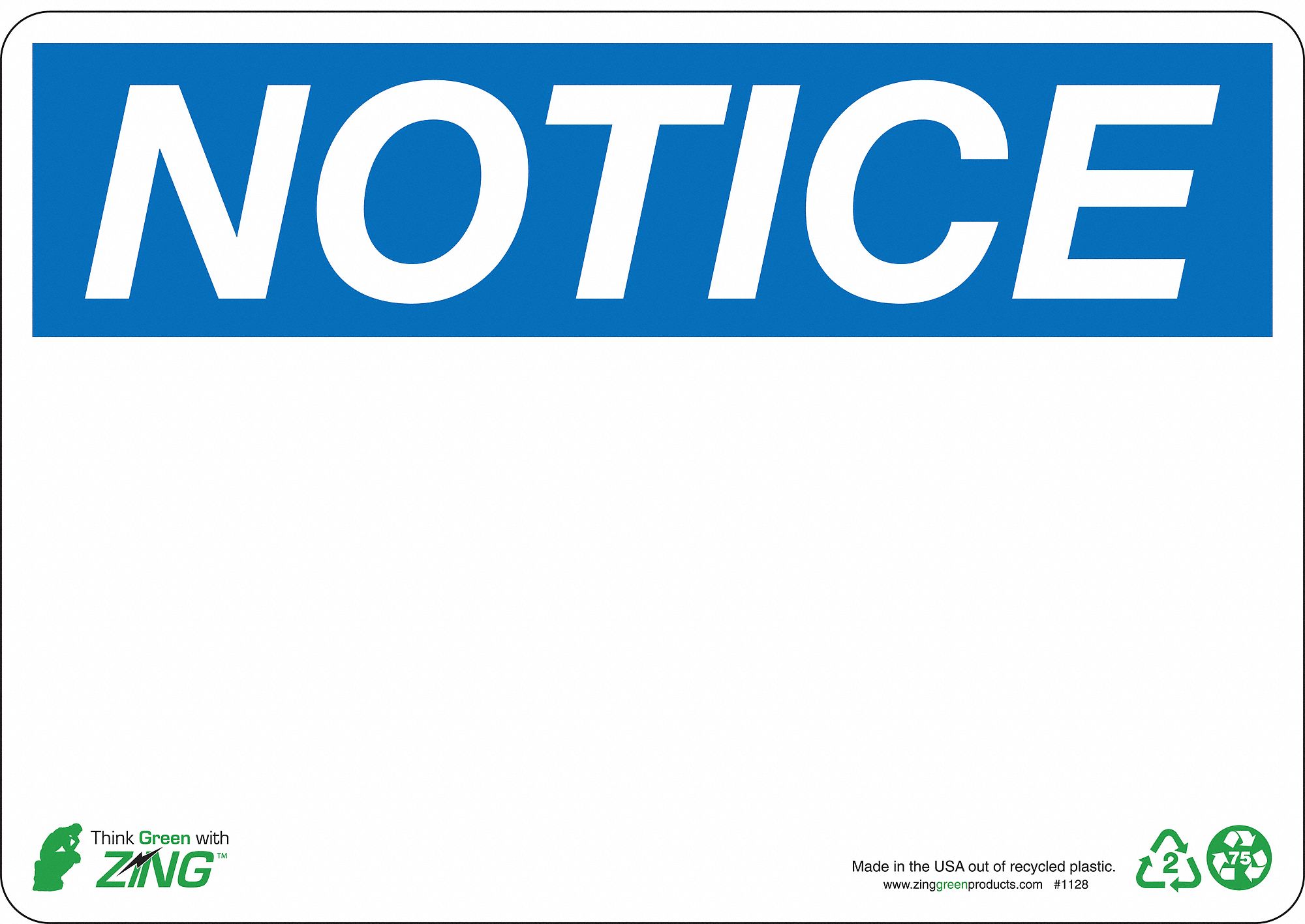Notice Sign, Plastic, Rectangle, English - Grainger