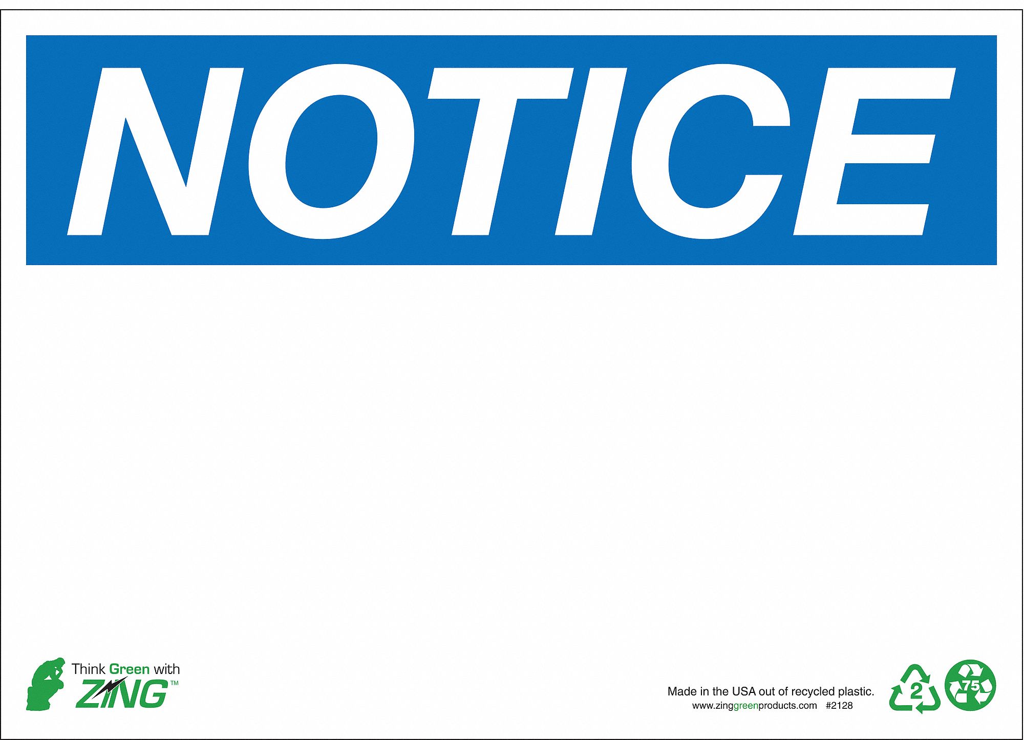 Notice Sign, Aluminum, Rectangle, English - Grainger