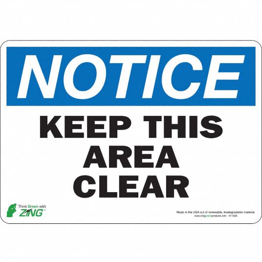 Polyester, Adhesive Surface Sign Mounting, Notice Sign - 5VXR3|1132S ...