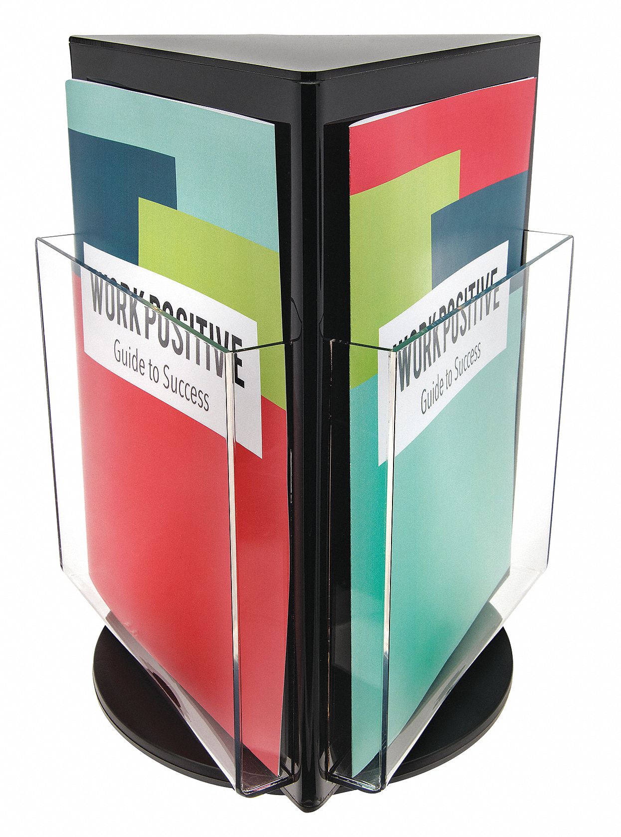 DEFLECTO, 3 Compartments, Swivel, Rotating Literature Rack - 5VXY0 ...