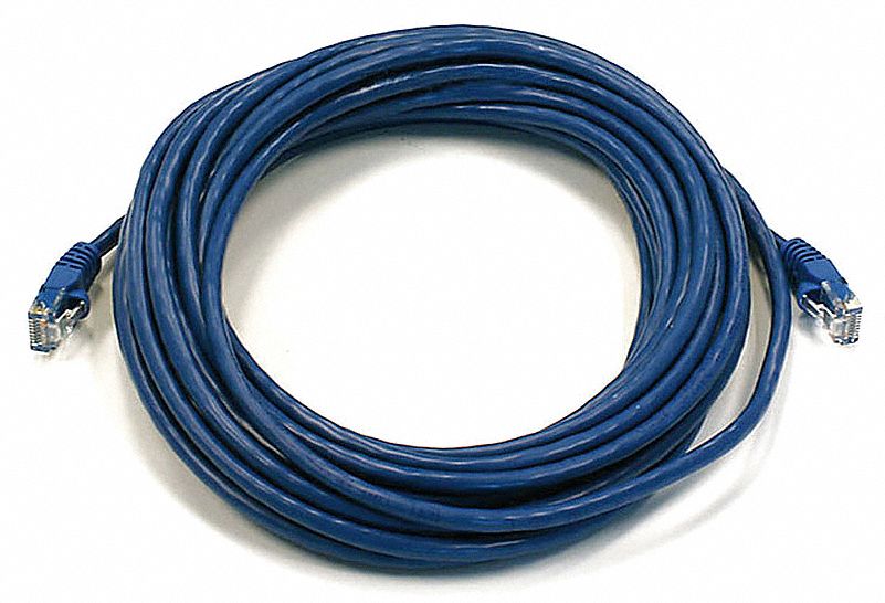 MONOPRICE VOICE AND DATA PATCH CORD, ROUND, 24 AWG, BLUE, 140, 25 FT ...