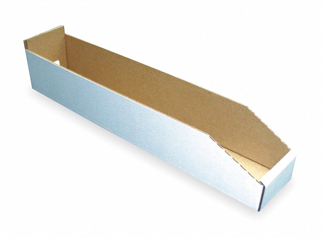PACKAGING CORPORATION OF AMERICA Corrugated Shelf Bin: 23 in Overall Lg ...