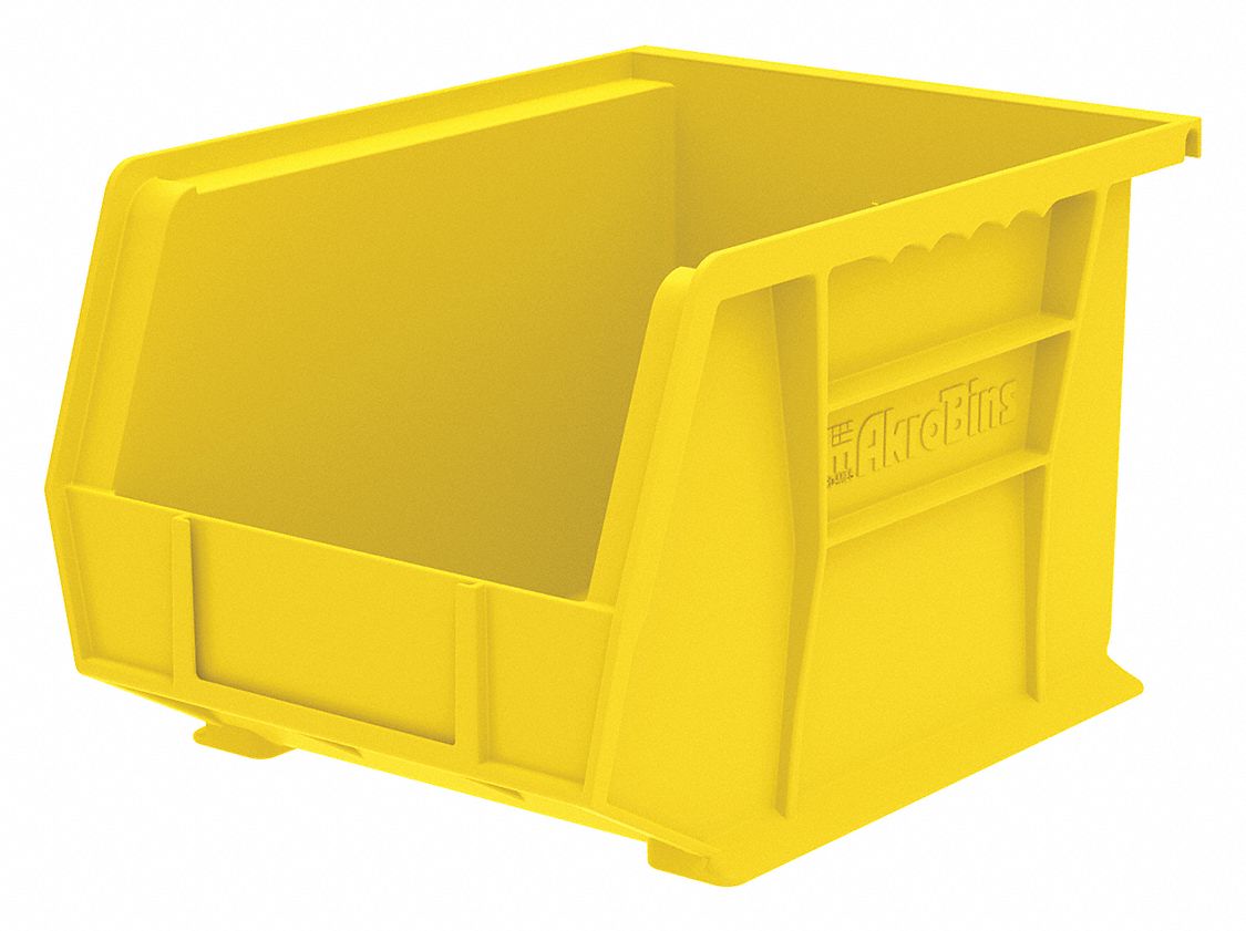 AKRO-MILS Hang and Stack Bin: 8 1/4 in x 10 7/8 in x 7 in, Yellow ...