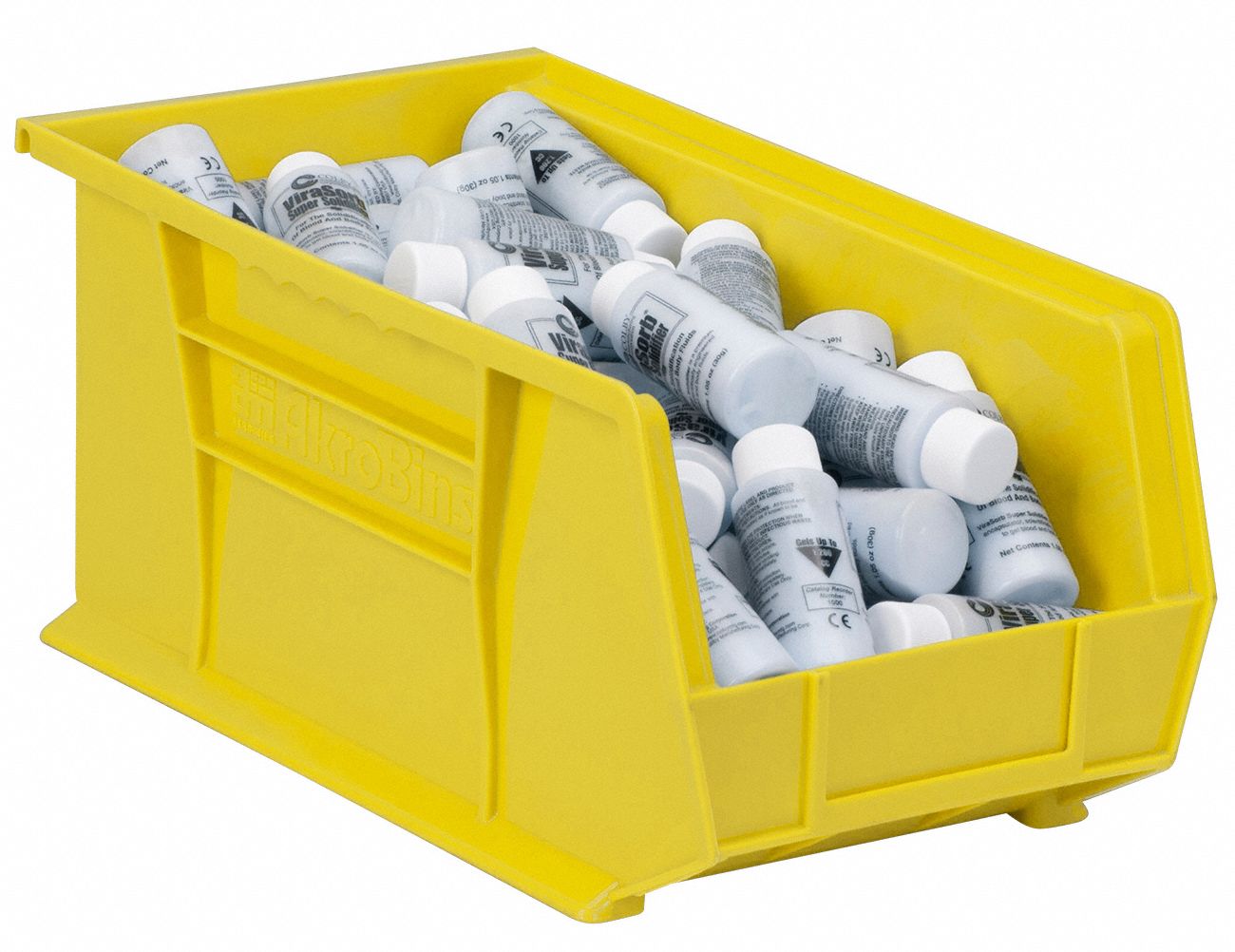 AKRO-MILS Hang and Stack Bin: 8 1/4 in x 14 3/4 in x 7 in, Yellow ...