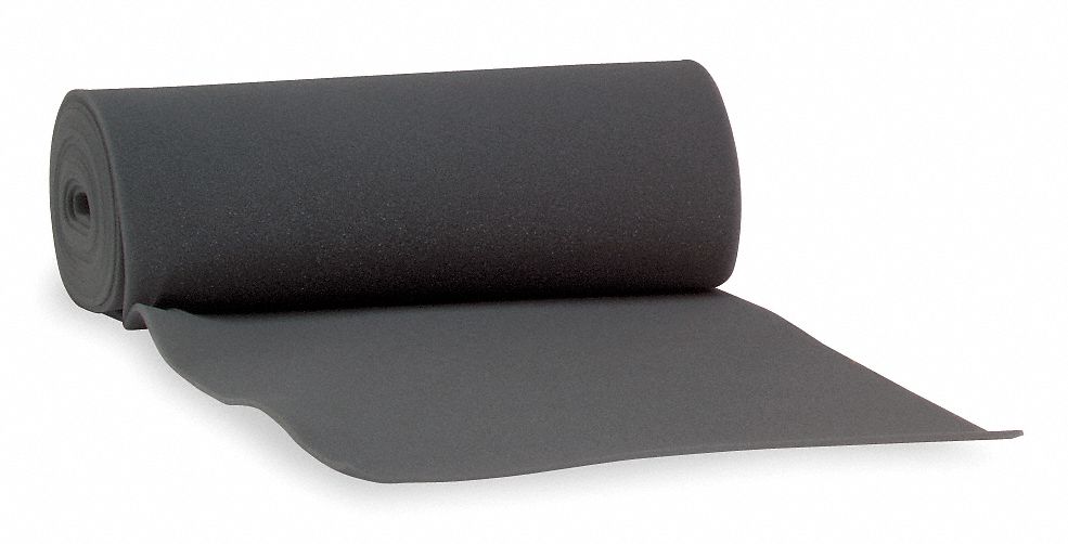 GRAINGER AIR FILTER ROLL, 25 FT X 24 IN, LESS THAN 5 MERV, FOAM, 20% ...