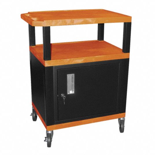 Audio-Visual Cart w/Electric, 200 lb Load Capacity, Number of Shelves 3 ...