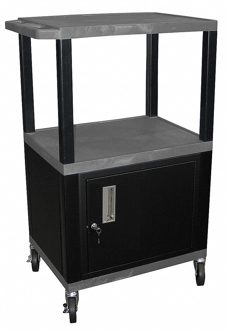 Audio-Visual Cart w/Electric, 200 lb Load Capacity, Number of Shelves 3 ...