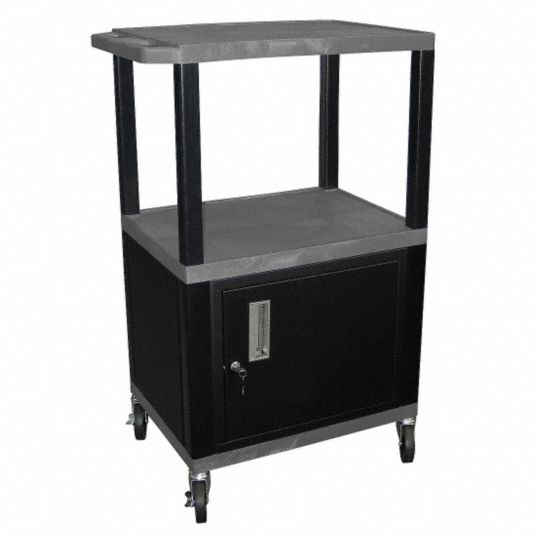 Audio-Visual Cart w/Electric, 200 lb Load Capacity, Number of Shelves 3 ...