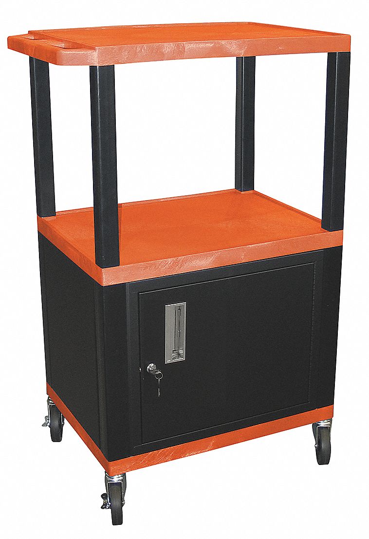Audio-Visual Cart w/Electric, 200 lb Load Capacity, Number of Shelves 3 ...