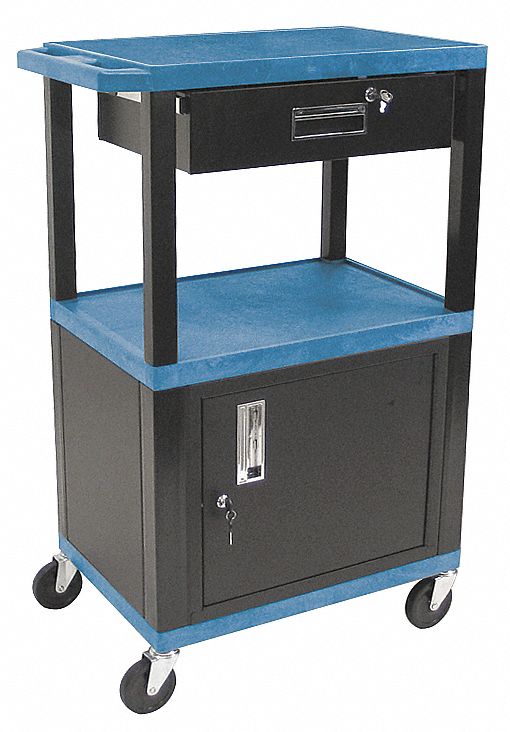 Audio-Visual Cart w/Electric, 300 lb Load Capacity, Number of Shelves 3 ...